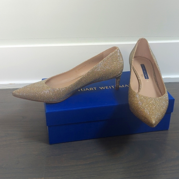 Stuart Weitzman | Shoes | Stuart Weitzman Platinum Heelsleigh 45 Size 7 ...